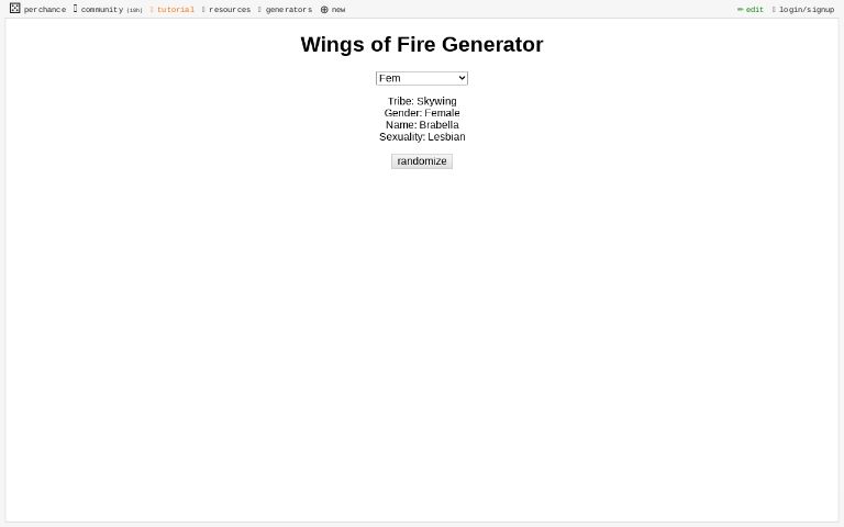 Wings of Fire Generator