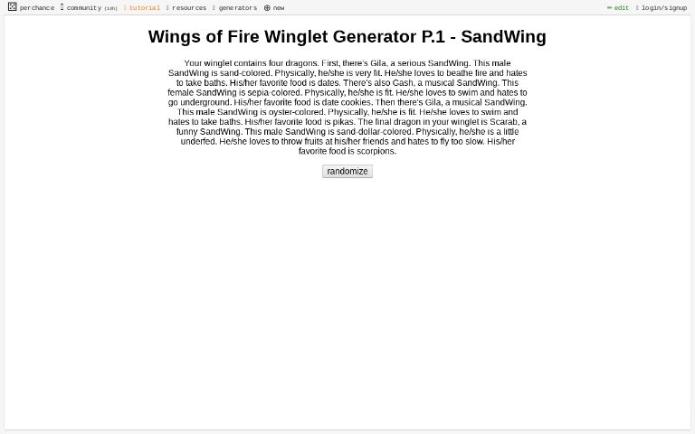 Wings of Fire Winglet Generator P.1 - SandWing
