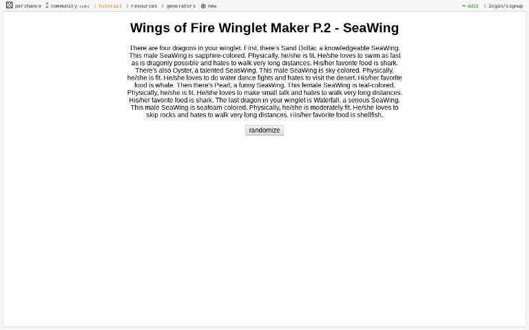 Wings of Fire Winglet Maker P.2 - SeaWing ― Perchance Generator