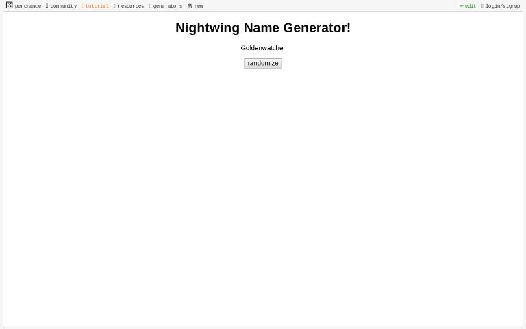 Nightwing Name Generator!