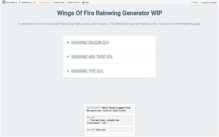 Wings Of Fire Rainwing Generator WIP