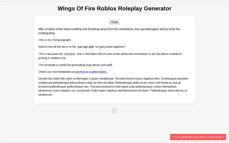 Wings Of Fire Roblox Roleplay Generator