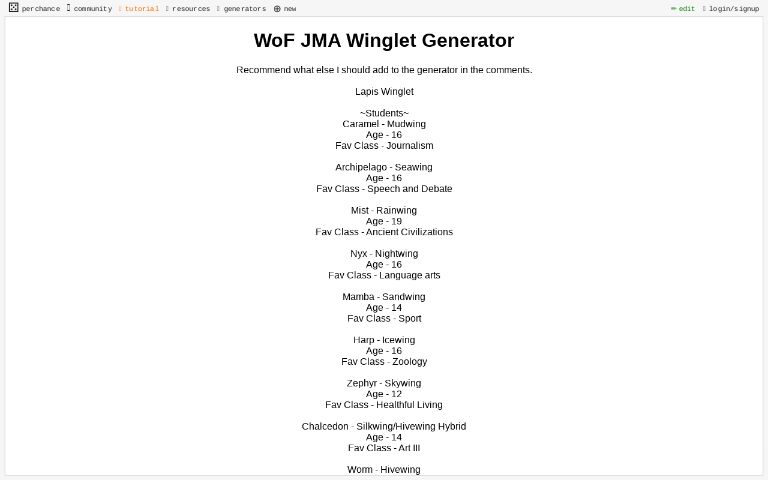 WoF JMA Winglet Generator