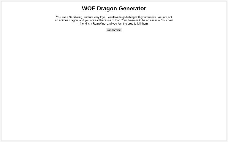 WOF Dragon Generator
