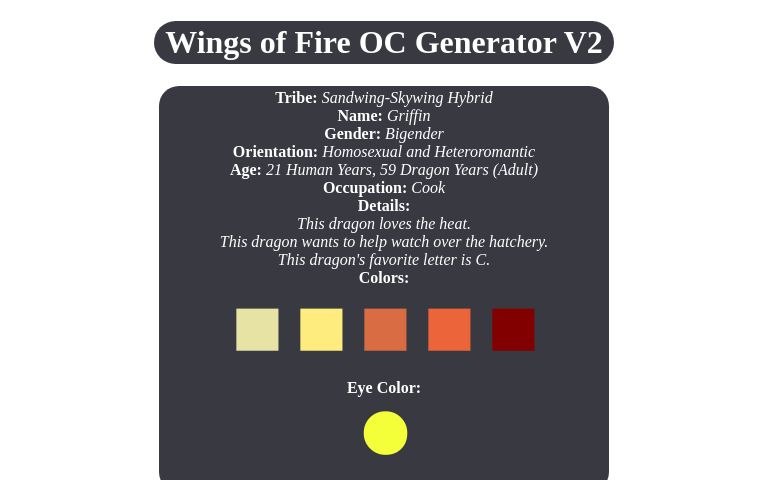 Wings of Fire OC Generator V2