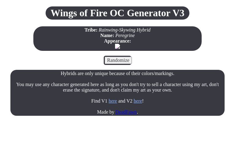 Wings of Fire OC Generator V3