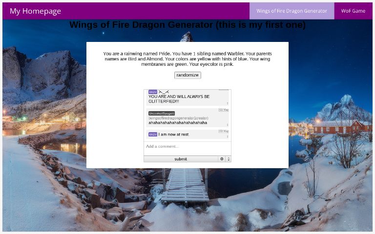 Wings of Fire Dragon Generator (this is my first one)