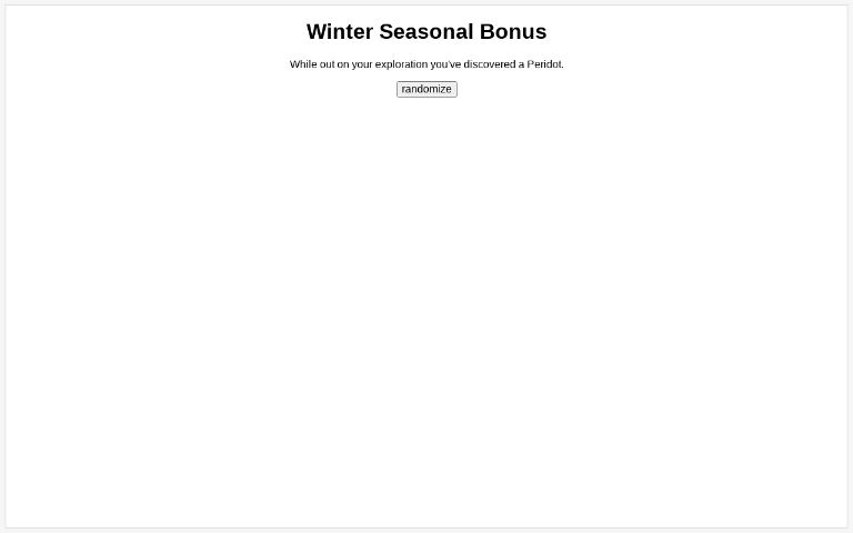 Winter Seasonal Bonus ― Perchance Generator