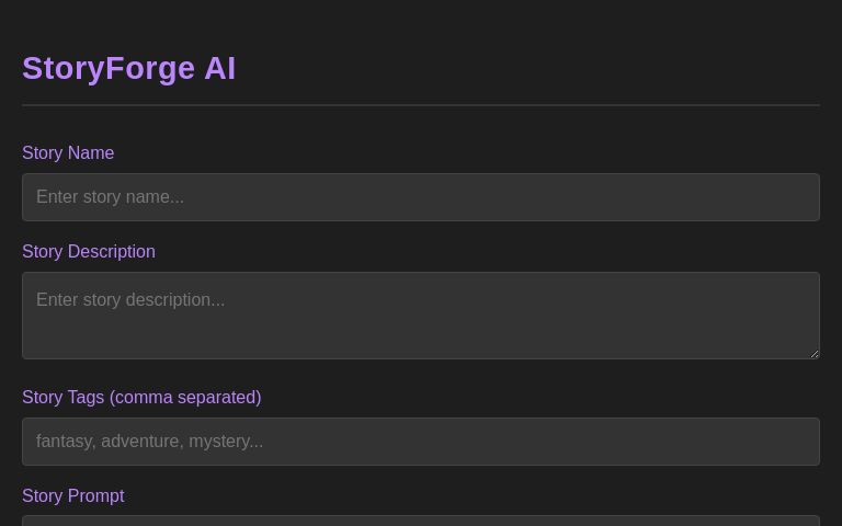 StoryForge AI ― Perchance Generator
