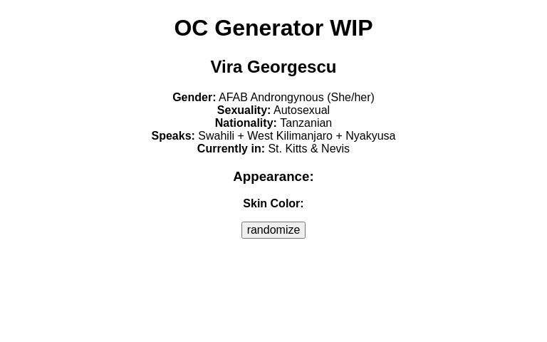 OC Generator WIP