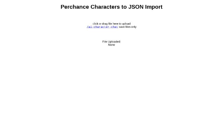 Perchance Characters to JSON Import ― Perchance Generator