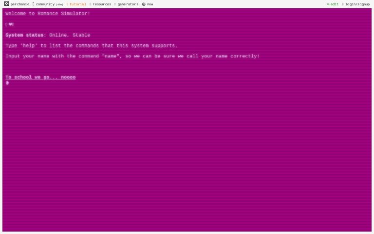 Interative Terminal Template ― Perchance Generator
