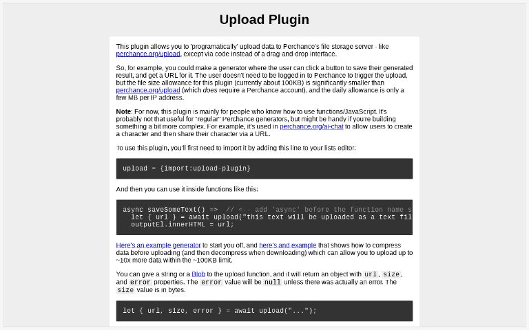 Upload Plugin