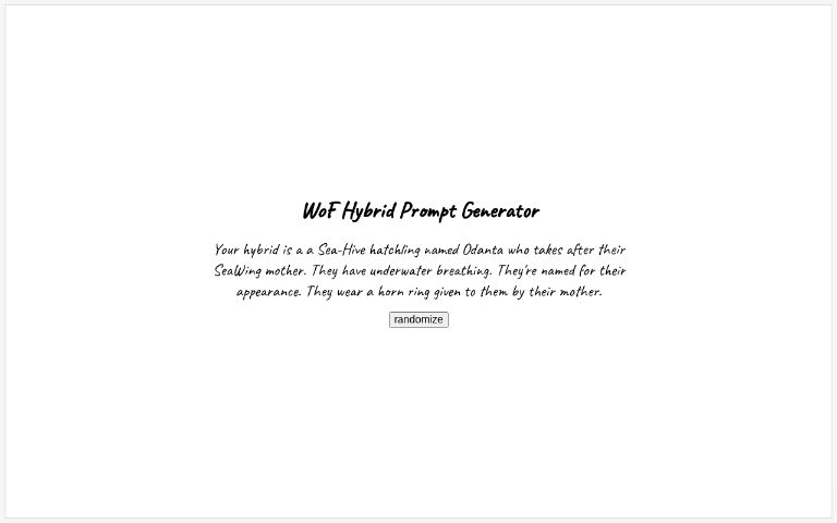 WoF Hybrid Prompt Generator