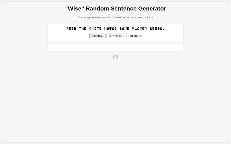 "Wise" Random Sentence Generator