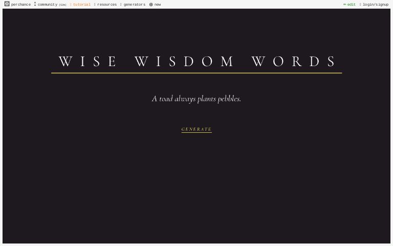 Wise Wisdom Words ― Perchance Generator