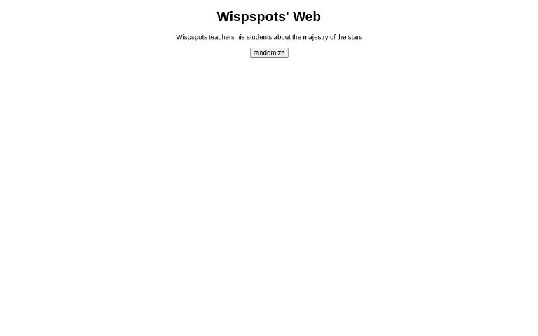 Wispspots' Web ― Perchance Generator