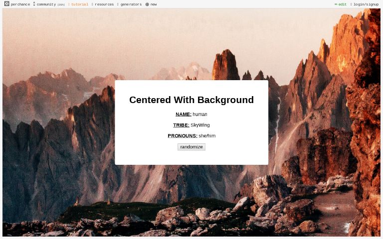 Centered With Background ― Perchance Generator