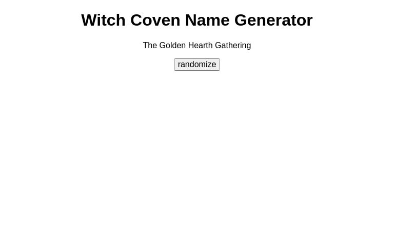 Witch Coven Name Generator