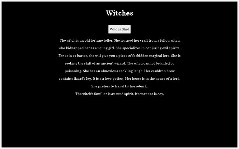 Witches ― Perchance Generator