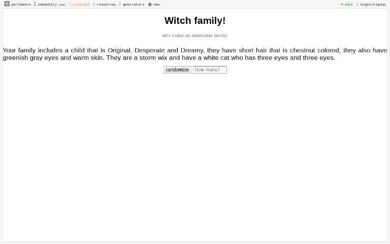 Witch family! ― Perchance Generator