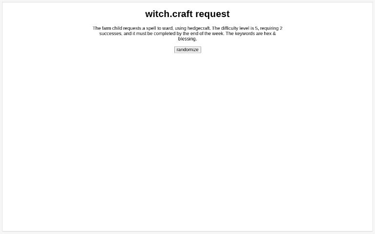 witch.craft request ― Perchance Generator