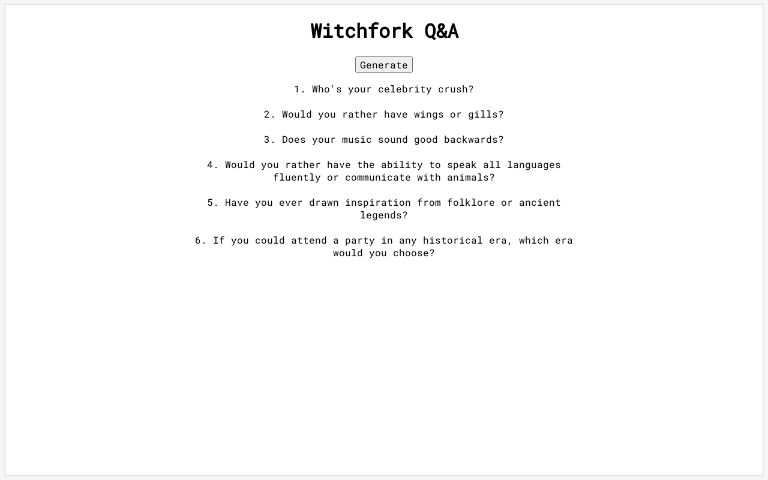 Witchqs ― Perchance Generator