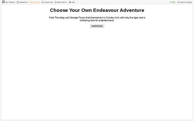 Choose Your Own Endeavour Adventure ― Perchance Generator