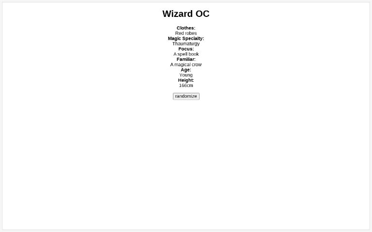 Wizard OC ― Perchance Generator