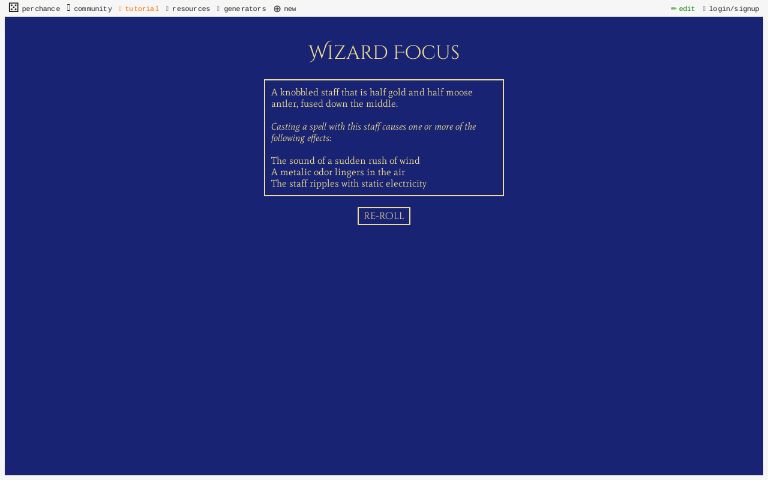 Wizard Focus ― Perchance Generator