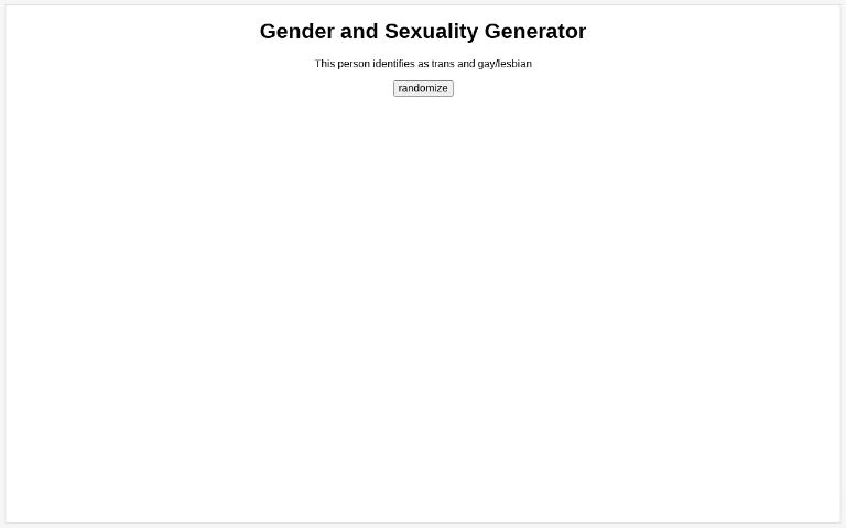 Gender and Sexuality Generator