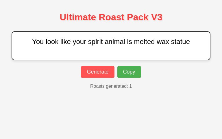 Ultimate Roast Pack V3 ― Perchance Generator
