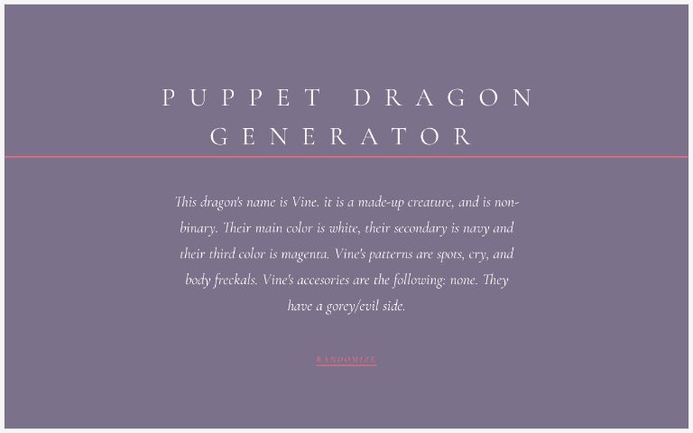 puppet dragon generator