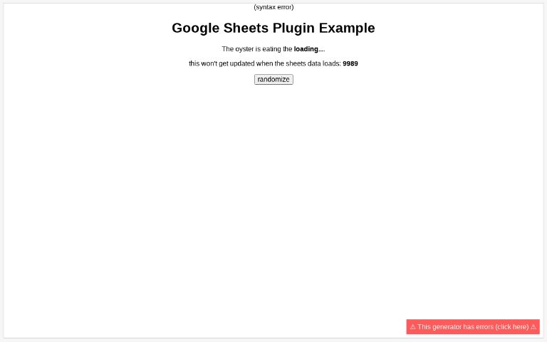 Google Sheets Plugin Example