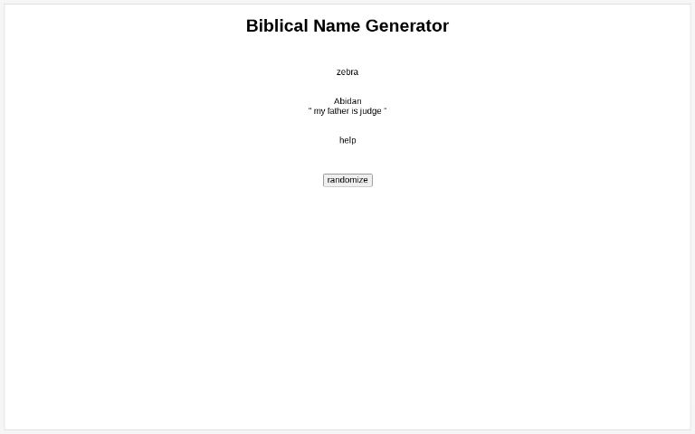 Biblical Name Generator