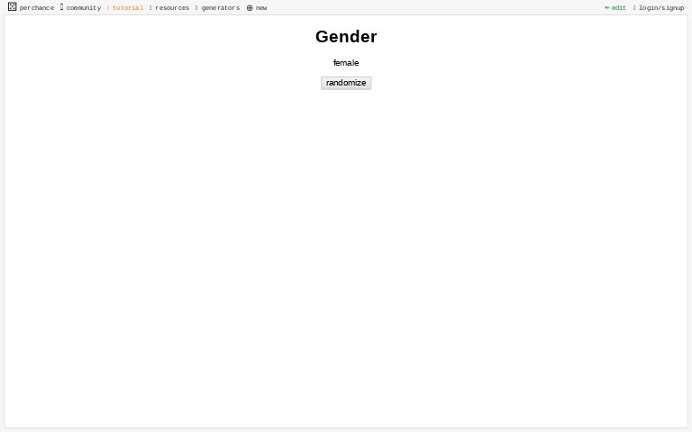 Gender ― Perchance Generator