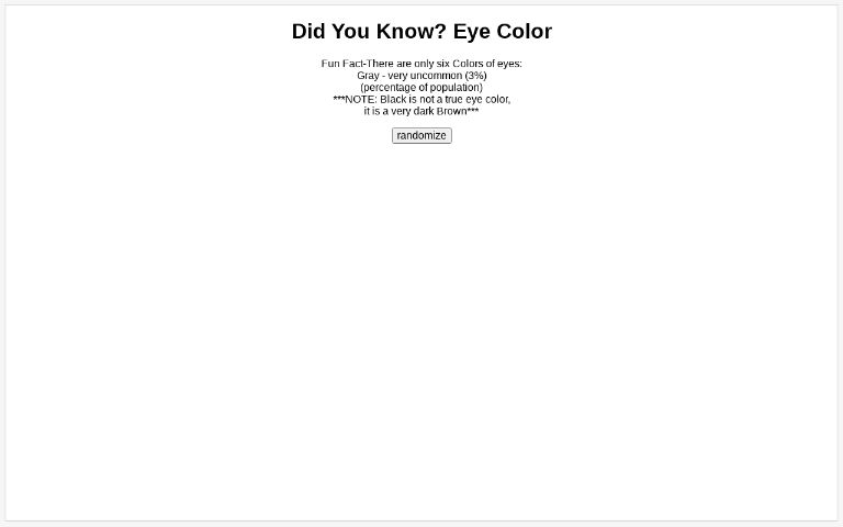 Did You Know? Eye Color ― Perchance Generator