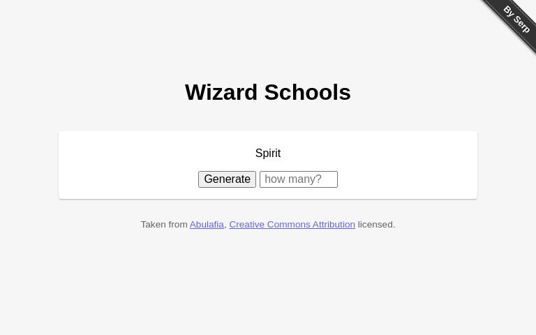 Wizard Schools ― Perchance Generator