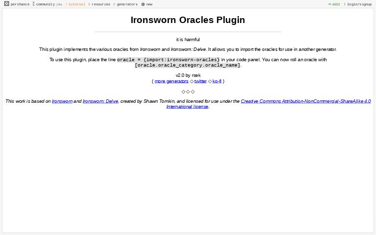 Ironsworn Oracles Plugin v2.0
