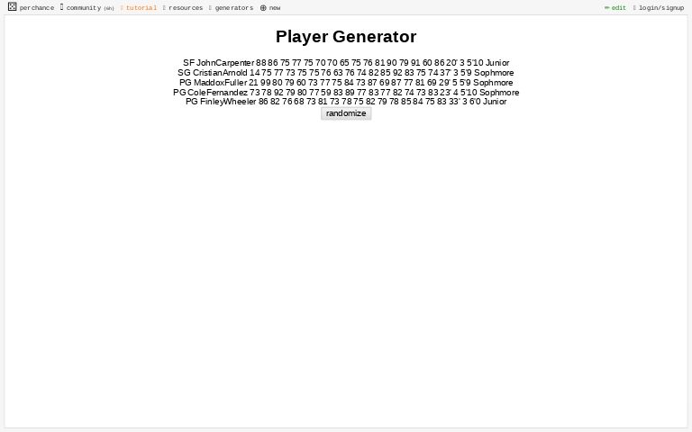Player Generator