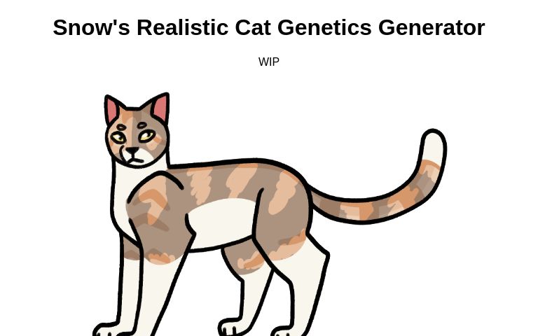 Snow's Realistic Cat Genetics Generator