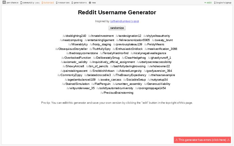 Reddit Username Generator