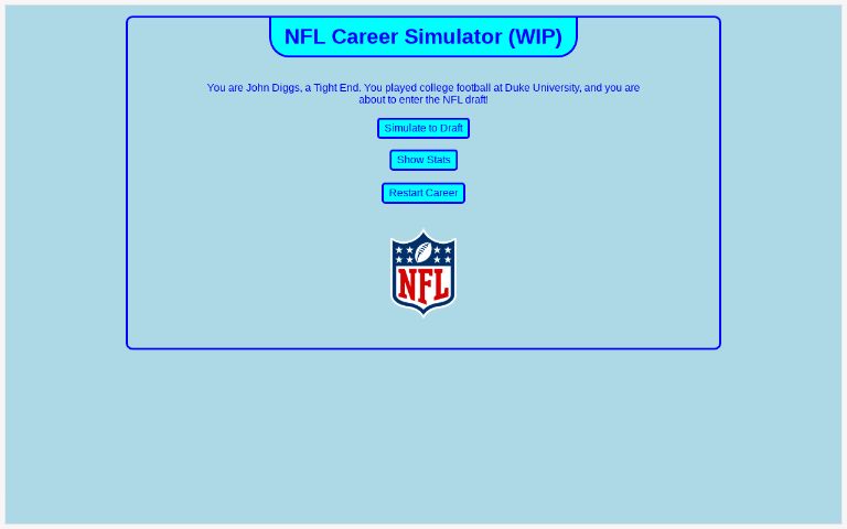NFL Career Simulator (WIP) ― Perchance Generator