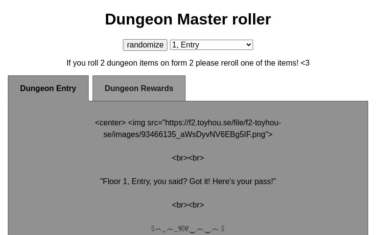 Dungeon Master roller ― Perchance Generator