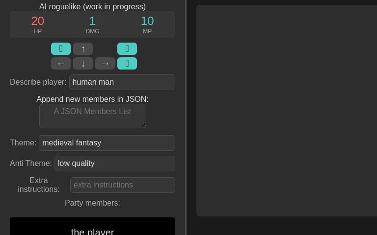 ai roguelike ― Perchance Generator