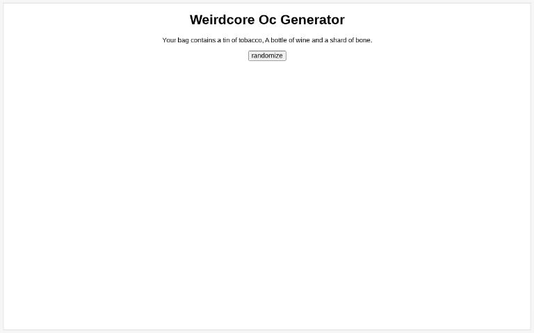 Weirdcore Oc Generator
