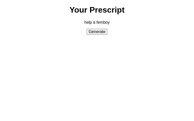 Your Prescript ― Perchance Generator