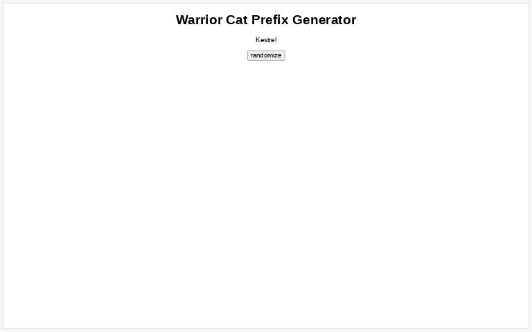 Warrior Cat Prefix Generator