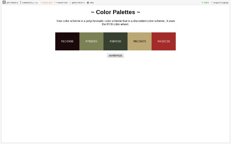 ~ Color Palettes ~ ― Perchance Generator
