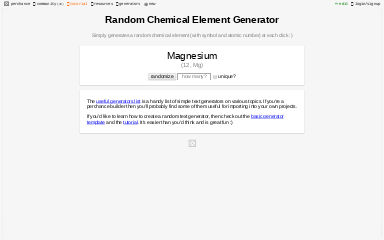 Random Chemical Element Generator